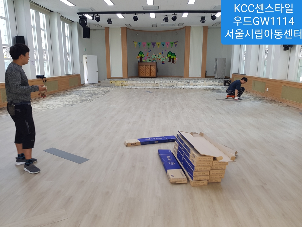 KCC센스프로 우드LVT데코타일,시공현장
