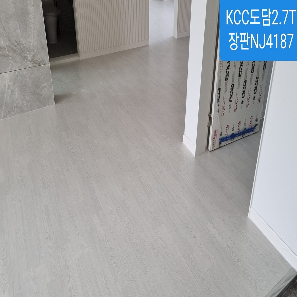 KCC도담2.7T 프라임오크화이트 사이즈1.8폭.롤25M.13.9평 *반려동물바닥재/논슬립코팅/쿠션장판 (*KCC아산공장자체생산 친환경장판! 자가주택/기숙사/아파트등..이음매절취용